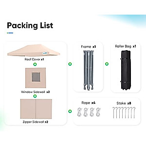 Quictent Privacy 10x15 ft Ez Pop up Canopy Tent Enclosed Outdoor Instant Shelter Party Tent Event Gazebo with Sidewalls and Mesh Windows Waterproof (Beige)