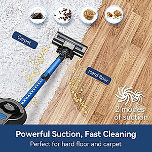 INSE Cordless Vacuum Cleaner, 6-in-1 Powerful Stick Vacuum, Rechargeable Vacuum Cleaner with 2200m-A-h Battery Up to 45 Mins Runtime, Lightweight Handheld Vacuum for Home Hard Floor Carpet Pet Hair