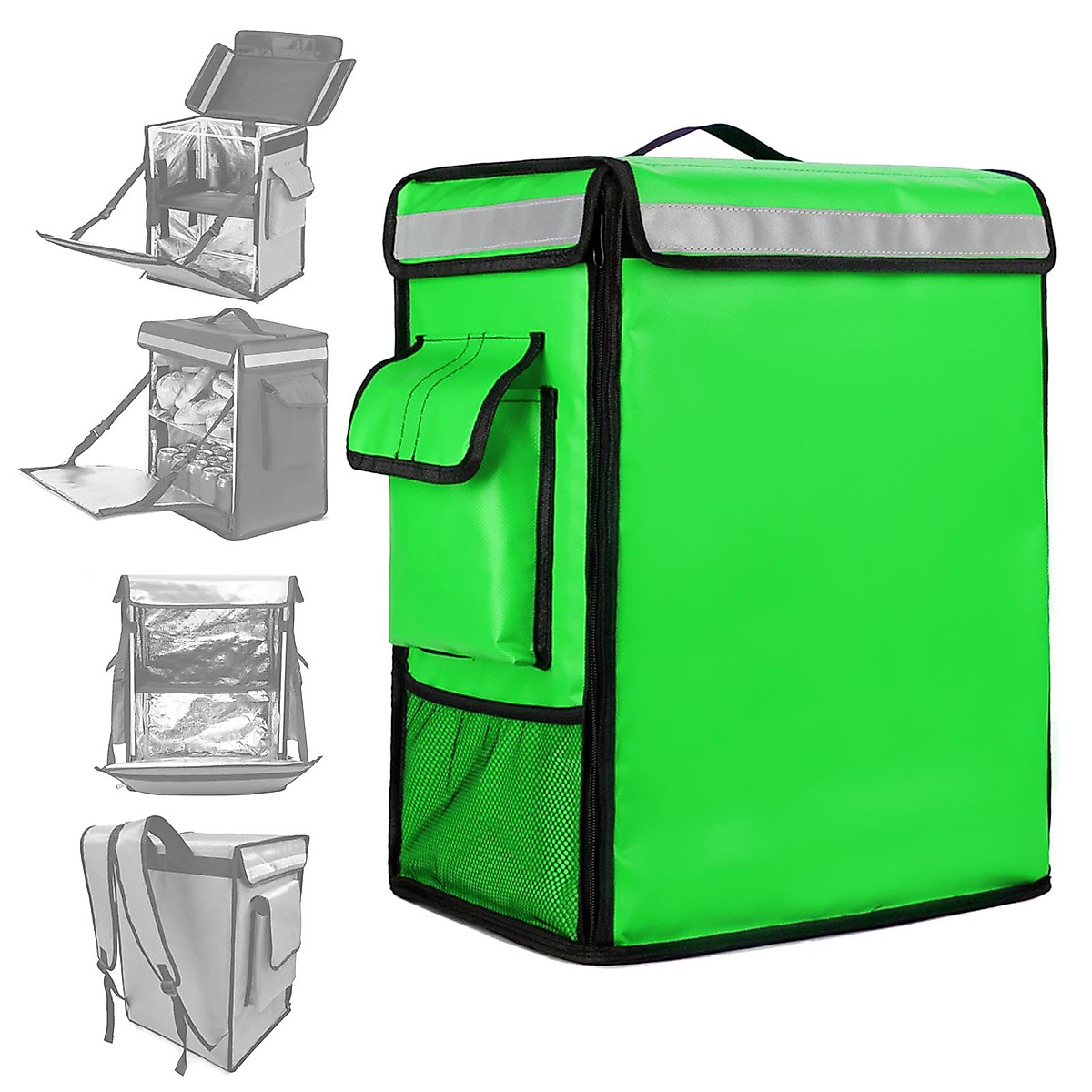 Llazsybz Premium Thermal Food Delivery Backpack for Hot and Cold Meals, Green