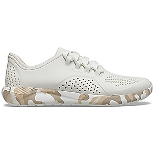 Crocs Women's Literide Pacer Lace-Up Sneakers, Camo/Almost Whi, 7 Women