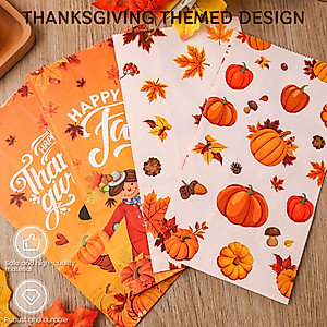 VGOODALL 36PCS Thanksgiving Treat Bags, Fall Leaves Gift Bag with Stickers Thanksgiving Gift Bags for Thanksgiving Fall Autumn Party Supplies