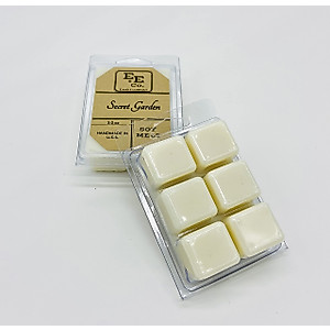 E and E,Natural Soy Wax Melts (2 Pack) by E&E,Long Lasting Fragrances Infused with Essential Oil,Handmade in Los Angeles (Secret Garden)