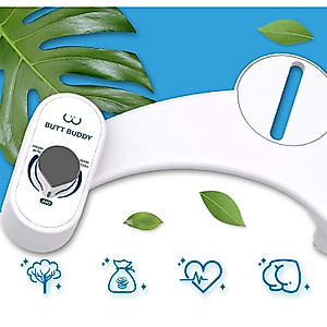 BUTT BUDDY Duo - Bidet Toilet Seat Attachment & Fresh Water Sprayer (Easy to Install | Non-Electric | Dual-Nozzle Cleaning | Gentle Wash | Healthy, Sanitary Bathroom)