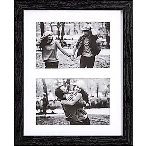 eletecpro 8x10 Collage Picture Frame with 1 Mat Display 2Pcs 4x6 Double Photos or 1Pc 8x10 Picture without Mat Picture Frames Collage Wall Decor Wall & Tabletop Photo Frame with Stand