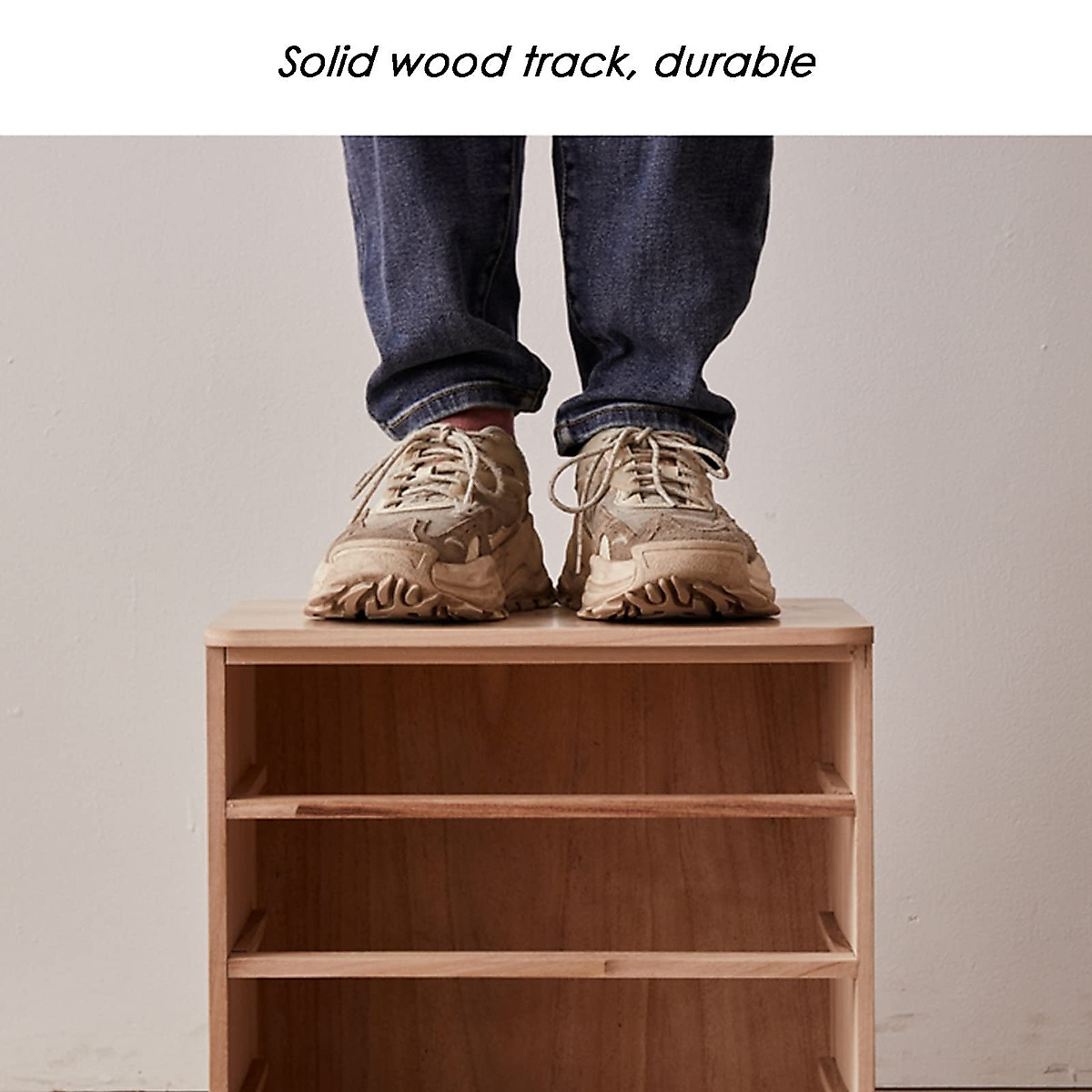 JAEFIT Desktop File Cabinet - Solid Wood Storage Box, Wooden Desktop Drawer Cabinet, Desktop Storage Box with Lockable Drawers, 1/2/3/4 Floors Flat File Cabinet (Size : 3 Layer)