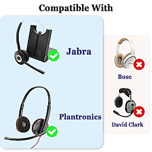 Plantronics Headset Ear Cushions Replacement Foam Ear Pads for Plantronics HW251N HW261N HW510 HW520 Blackwire C320 3210 3220 3320 Jabra PRO 920 Biz 2300 GN2000 Headphones (4 Pack)