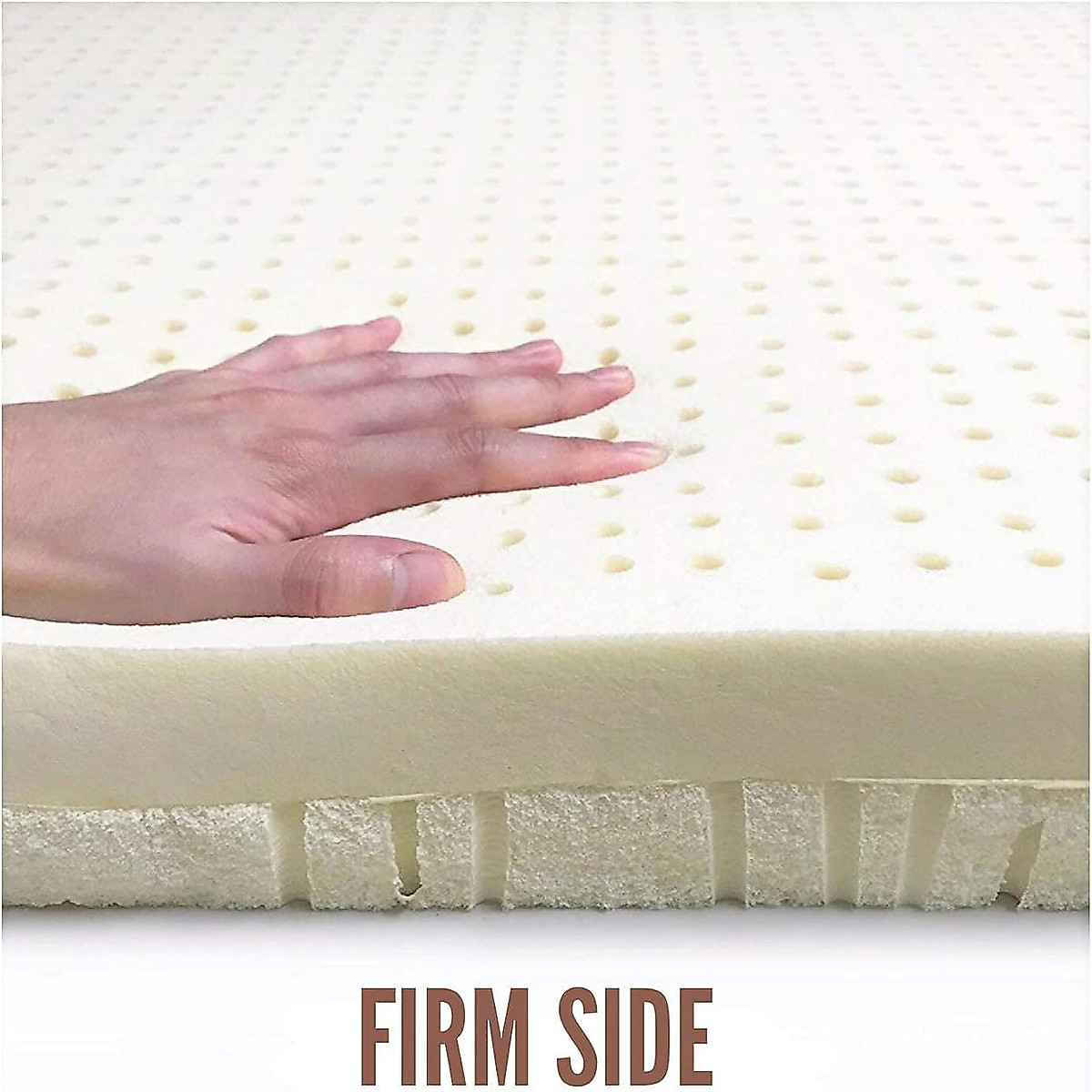 ORGANIC TEXTILES Latex Mattress Topper with Rayon derived from Bamboo Cover, Dual Firmness/Dual Zone - Soft and Firm - 2 Inches, Cal King