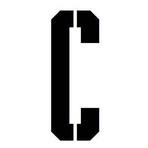 22x28 Large Army Block Letter Stencil from 4 Ply Mat Board -Army Block Letter C
