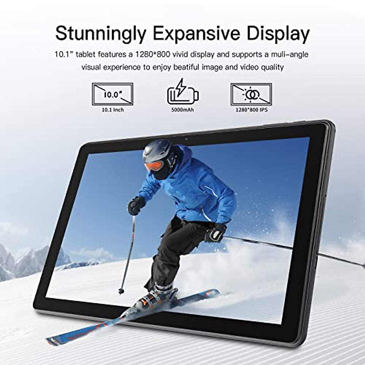 LVILLE Tablet 10.1 Inch Quad-Core 32GB Android 12 Tablets IPS HD Display 5000mAh Tablets (Black)