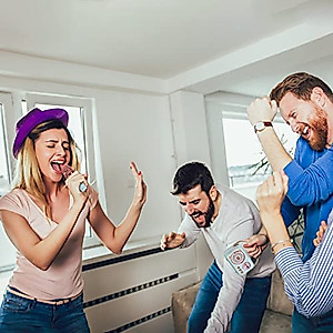 Portable Bluetooth Speaker with Microphone Set,Retro bluetooth speaker with Home Karaoke Machine,Portable Handheld Karaoke Mics Speaker Machine for Kids and Adults Home Party Birthday (Blue)