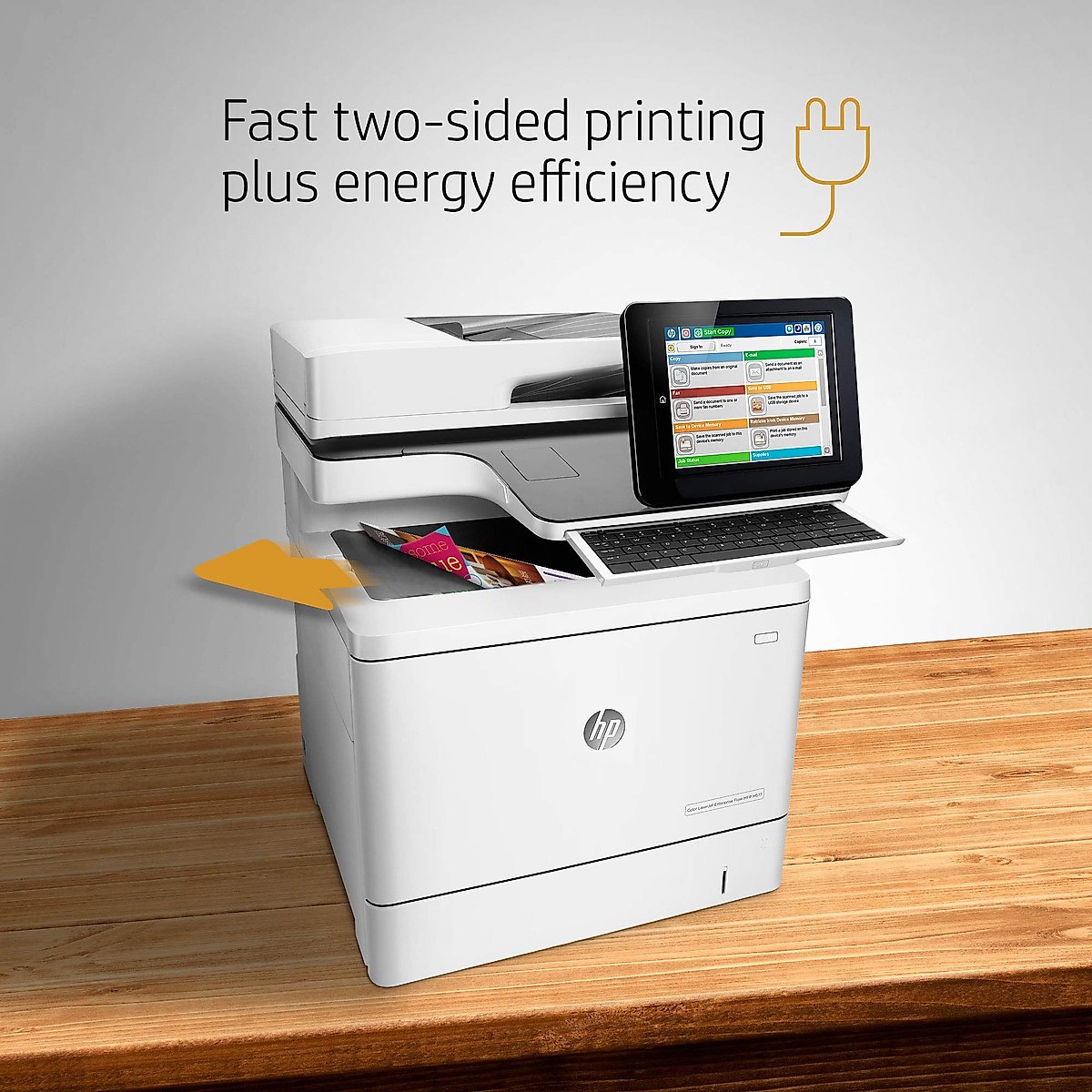 Renewed HP Color LaserJet Enterprise MFP M577c print copy scan fax B5L54A Advanced workflow features USB Network duplex With 90 Days Warranty