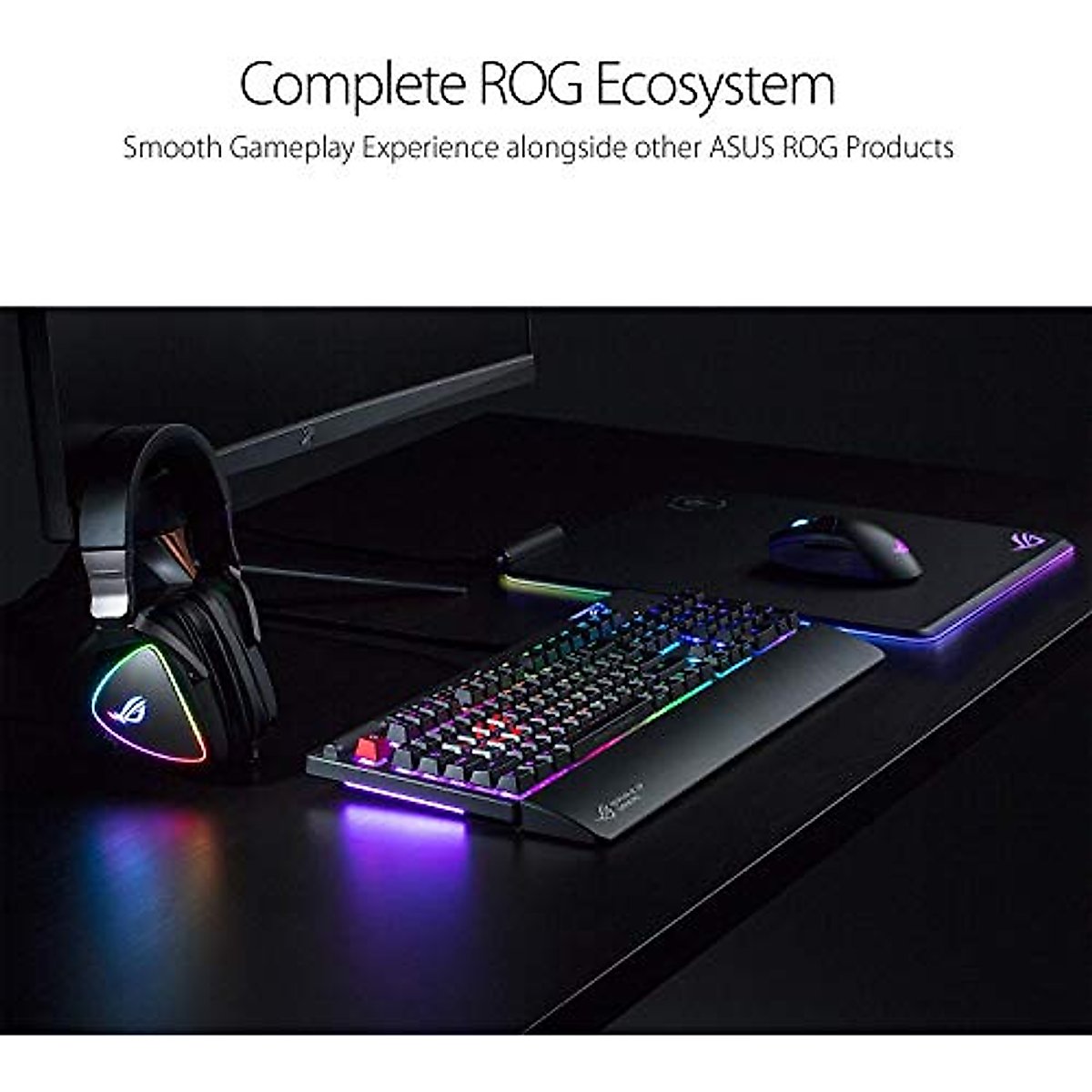 ASUS ROG Gaming Keycap Set - Textured Side-Lit Design for FPS & MOBA Gaming | Accurate Keypress with Strong Grip | Compatible with Cherry MX Switches | Includes Keycap-Puller Tool for Easy Installatio