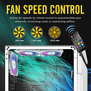 EZDIY-FAB Cube Fan Pro RGB Case Fan 120mm with Fan Hub X and Remote, 5V 3PIN ARGB Fans, Motherboard Aura Sync, High Performance Cooling Fan, Fan Speed Control,Quiet Fan- 5 Pack-White