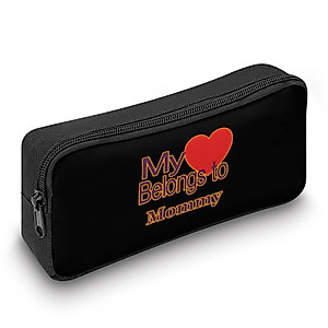 My Heart Belongs to Mommy Pencil Case Pencil Pouch Coin Pouch Cosmetic Bag Office Stationery Organizer