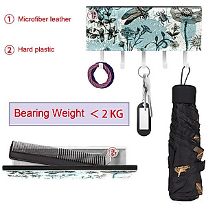 Dragonflies Flower Wall Mounted Coat Rack with 5 Decorative Hooks, Self Adhesive Hooks for Hanging 4.4lb(Max) Towel Key Hat Scissors