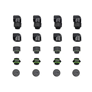 BXQINLENX 20 PCS Silver Chrome G1/4" Plug Fittings for Computer Water Cooling System (Black)