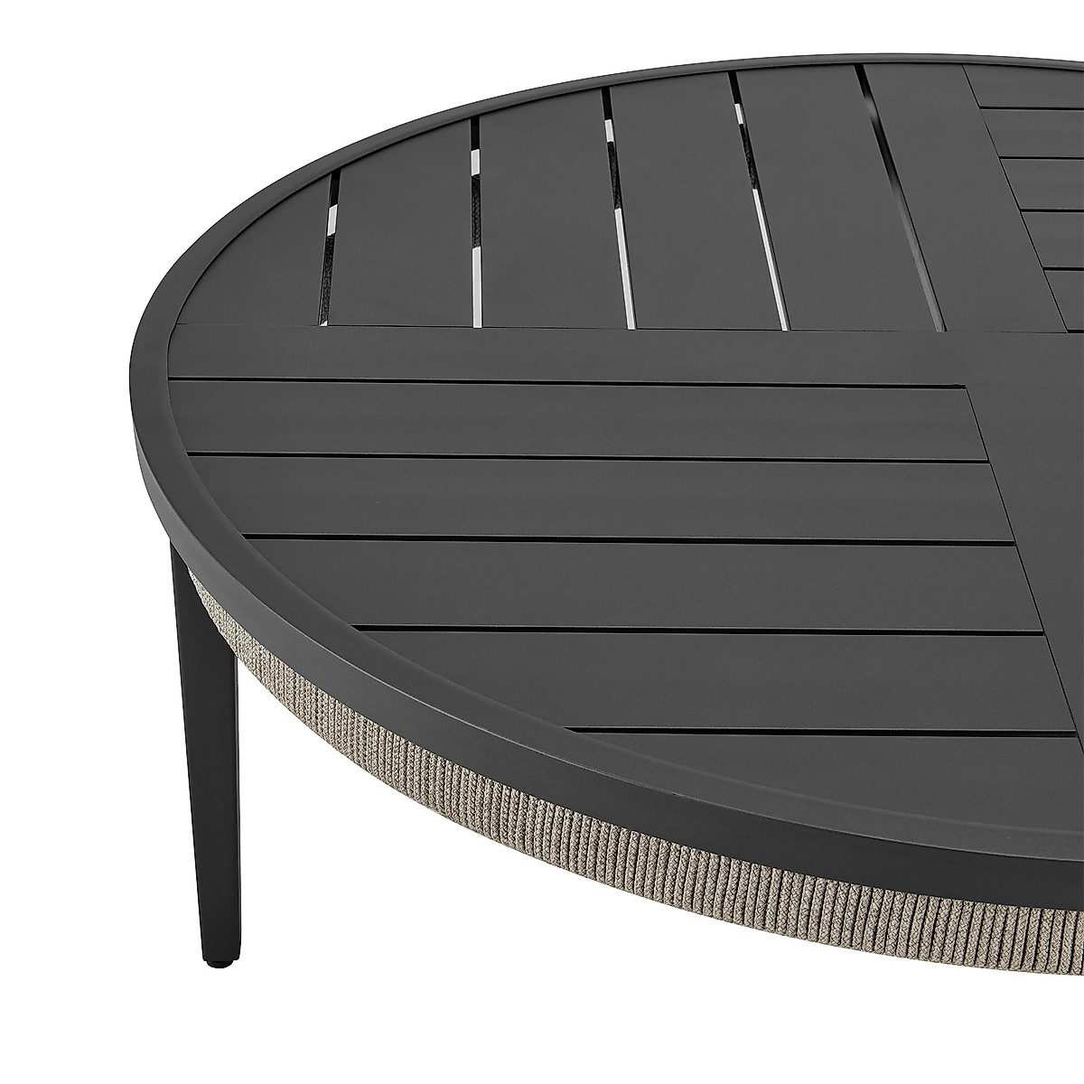 Armen Living Zella Modern Outdoor Patio Aluminum Metal Coffee Table, Charcoal