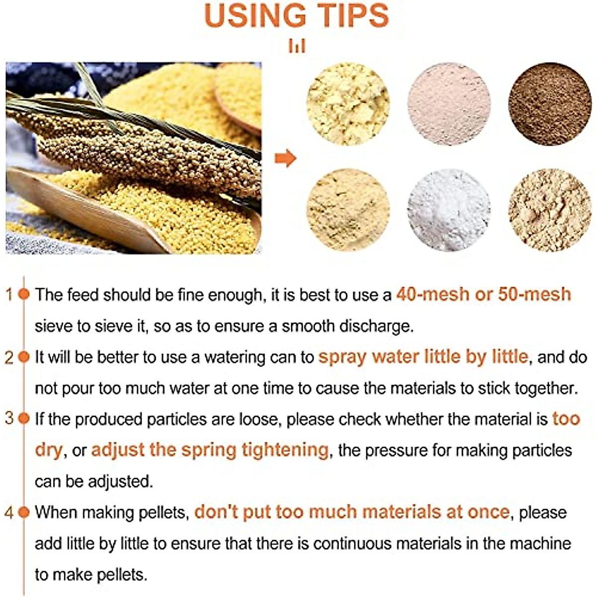 YUCHENGTECH Manual Animal Feed Food Pellet Machine Pet Dog Cat Food Pellet Mell Making Machine Pet Bait Granulator Pelleter with 1.5mm/2mm/2.5mm/3mm Molds (Small)