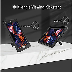 iPad Mini 5 Case, iPad Mini 4 Case, Hybrid Three Layer Armor Shockproof Rugged Drop Protection Cover Case Built with Kickstand for iPad Mini 4/5 7.9 Inch