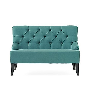 Christopher Knight Home Nicole Fabric Settee, Dark Teal