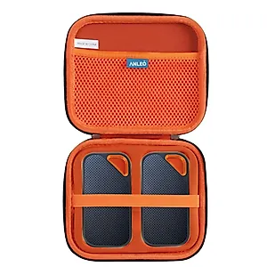 Anleo Hard Travel Case for SanDisk 500GB 1TB 2TB 4TB Extreme PRO Portable SSD (Black+Orange, Case for 2 Hard Drives)