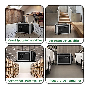 Waykar 158 Pints Commercial Dehumidifier for Crawl Spaces, Dual Duct HVAC Industrial Dehumidifier with Drain Hose for Whole House, Basements, 5 Years Warranty.