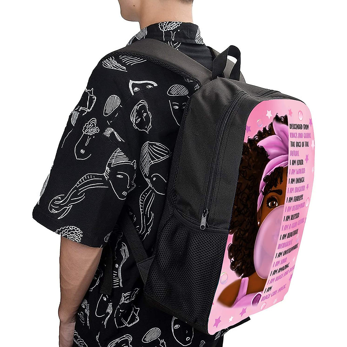 DSWEFGY African Women Backpack 16Inch Laptop Backpack Cute Lightweight Waterproof Bookbag Gifts For Teens Picnic Travel