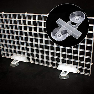TOPINCN 40PCS PVC Aquarium Fish Tank Suction Cup Separating Board Divider Support Clip Insulation Clip(White)