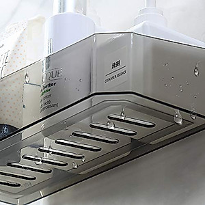 Cq acrylic Bathroom Shower Shelf,Wall Shower Caddy Shelf Non Drilling Adhesive and No Damage Wall Mount, 2 Pack