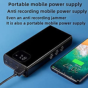 Audio Recording Blocker, Prevent Voice Recording, Powerful Microphone Suppressor Device for Home Office Travel, with Remote Control, 6000mAh Battery(L1)