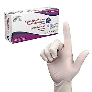 Dynarex Safe-Touch Disposable Latex Exam Gloves, Powder-Free, Used in Healthcare, Corrections/Law Enforcement, Industrial and Salon/Spa Settings, Bisque, Extra-Large (XL), 1 Box of 100 Gloves