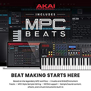 AKAI Professional MPK249 - USB MIDI Keyboard Controller with 49 Semi Weighted Keys, Assignable MPC Controls, 16 Pads and Q-Links, Plug and Play