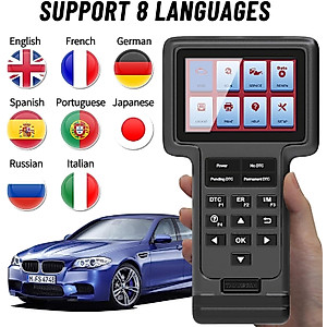 ThinkScan OBD2 Code Reader Compatible for BMW,Thinkcar 10 Modes Full System Vehicles Diagnosis Scan Tool with Oil EPB SAS ETS D-PF Reset Functions Lifetime Free Update