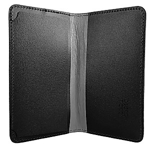 Oberon Design Bold Celtic Embossed Genuine Leather Checkbook Cover, 3.5x6.5 Inches, Black, Made in the USA