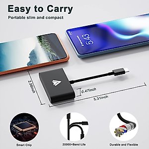 WQQBFF Wireless Android Auto Car Adapter，Android Phones Converts Wired Android Auto to Wireless - Direct Plug-in Type-c Adapter， Android Auto Wireless Adapter AI Box for Car with OEM（Black）