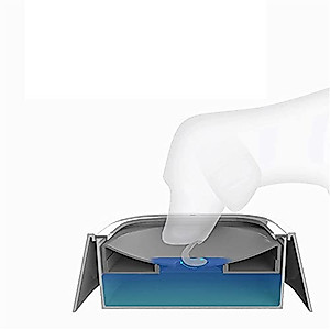 FUUIE Bowls for Food and Water Splash-Proof Pet Bowl Dog Water Bottle for Vehicle Use Portable Drinking Bowls Feeding Water Dispenser Pet Dog Accessories (Color : Blue)