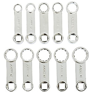ARES 43036 – 10-Piece Metric 12-Point Box End Torque Adapter Extension Set – 3/8-Inch Drive - Extensions for Torquing in Hard to Reach Places – Chrome Vanadium Steel Construction – EVA Foam Tray