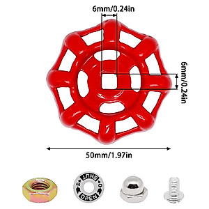 ZHMEINA 2 Pack Outdoor Faucet Handle, Faucet Handle Replacement, Cast Steel Faucets Round Wheel Handles, Replacement Water Spigot Handles with Screws Spacer 9/32inch x 9/32inch (6mm x 6mm)
