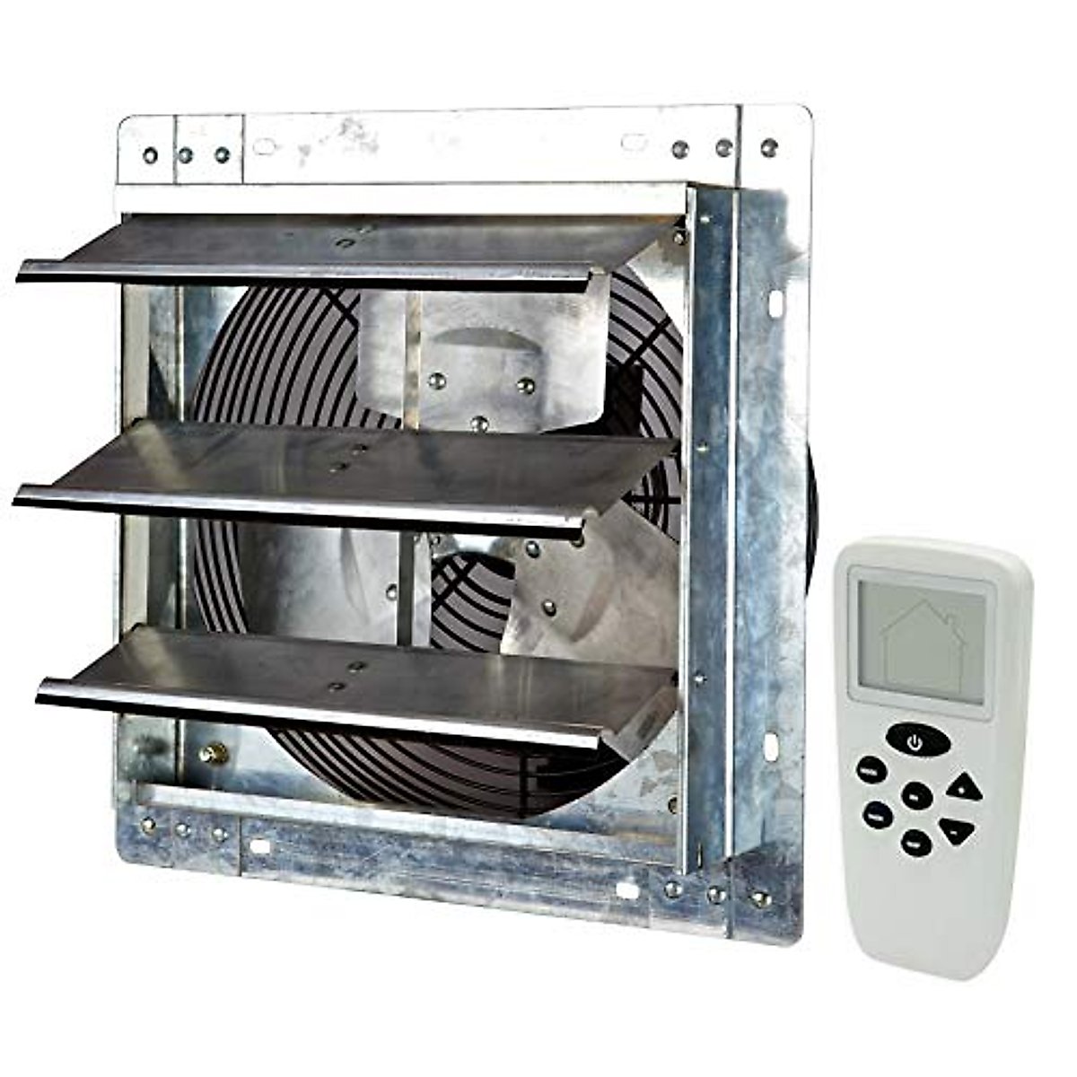 iLiving 12" Shutter Exhaust Fan with Wireless Smart Remote Controlled Thermostat and Humidity, Variable Speed Wall Mounted Attic Vent Fan, Chicken Coop Ventilation, 960 CFM, 1400 SQF Coverage Area