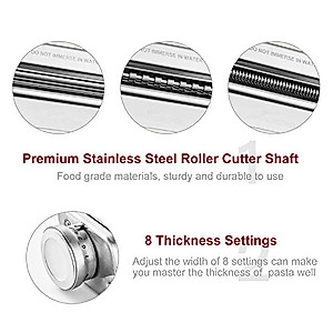 Pasta Attachment for KitchenAid Stand Mixer Included Pasta Sheet Roller, Spaghetti Cutter and Fettuccine Cutter Pasta Maker Stainless Steel Accessories 3Pcs by Gvode