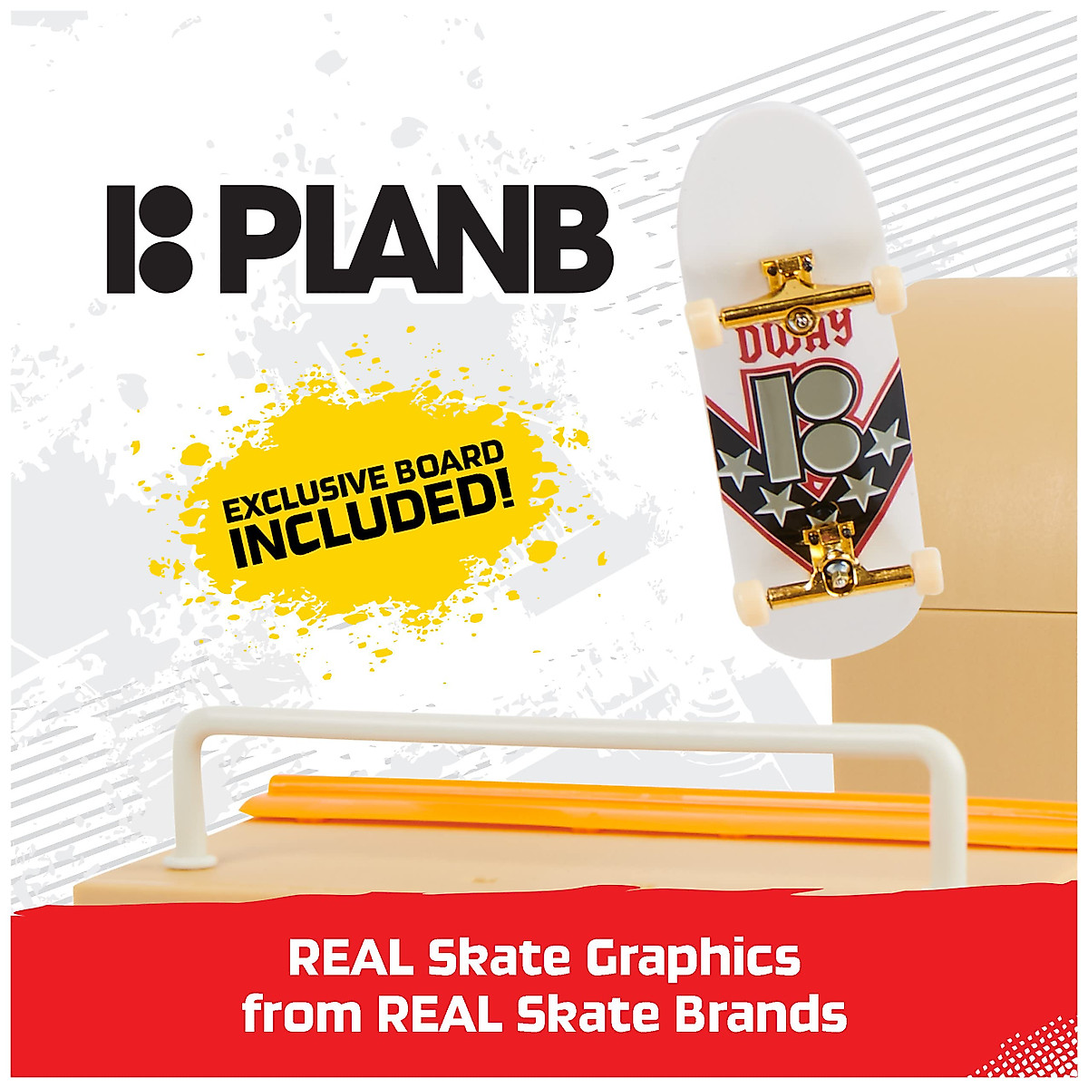 Tech Deck, Danny Way Mega Half Pipe X-Connect Park Creator, Customizable Ramp Set with Exclusive Plan B Fingerboard, Kids Toy for Boys and Girls Ages 6 and up