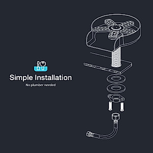 Glass Rinser for Kitchen Sink, M Mehoom Metal Cup Washer for Sink, Bottle Rinser Sink Attachment for Home, Glass Washer for Bar Sink, Kitchen Sink Accessories, Stainless Steel, Brush Nickel