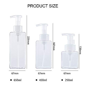 FKJLUN Soap Dispenser Pump Square Clear Foaming Bottle Liquid Soap Whipped Mousse Points Bottling Shampoo Lotion Shower Gel Foam Pump Bottles Ending Hand Lotion Bottle (Color : 450ml Pink)