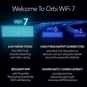 NETGEAR Orbi 970 Series Quad-Band WiFi 7 Mesh Network System (RBE973S), Router + 2 Satellite Extenders, Covers Up to 10,000 sq. ft., 200 Devices, 10 Gig Internet Port, BE27000 802.11be (Up to 27Gbps)