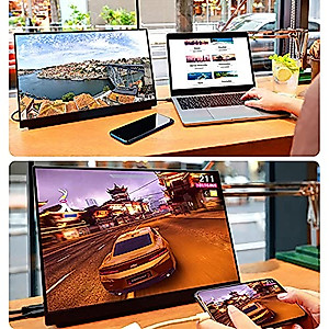 YIXIN2013SHOP Portable Monitor USB-C Portable Monitor 15.6'' 1080P HDR FHD IPS Touchable Computer Display with Storage Bag for Xbox PS4 Switch Laptop PC Phone Gaming Monitor (Color : Touch Screen)