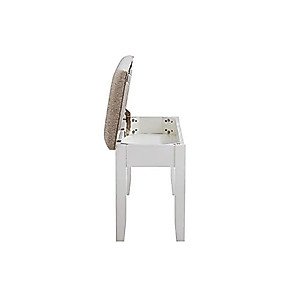 Powell Company Jane White and Beige Dining Storage Compartment by Powell Bench