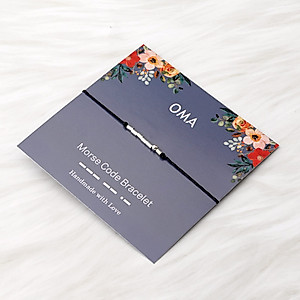 ENSIANTH Oma Gift Grandma Gift Morse Code Bracelet Gift for Grandma Mother’s Day Gift Grandma Bracelet New Grandma Gift (Oma MC Bra)