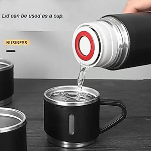 500Ml Hot And Cold Double Wall Stainless Steel Insulated Sport Vacuum Flask Tea Gift Box Set With Two Cups (Pink)