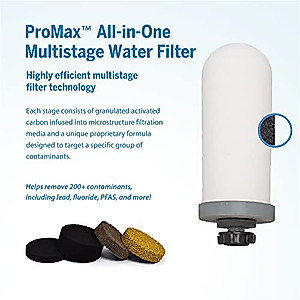 ProOne 5-inch Prepper Replacement Filter for ProOne Scout II Gravity Water Filtration System, Independently Tested Proven to Reduce PFAS
