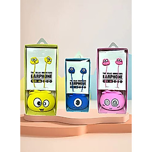 BByogooz Earbuds for Kids with Storage Case Cute Kids Earbuds in-Ear Wire Earphones for School Cartoon Headphones with Mic Microphone Gift for Girls Boys Adults (Blue Monster)